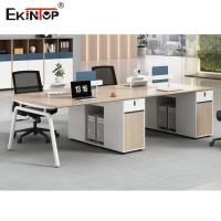 China Wooden Cubicle Office Workstation Two Color Seamless Stitching OEM for sale
