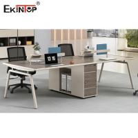 China Wooden Cubicle Office Workstation Two Color Seamless Stitching OEM for sale