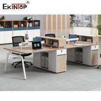 China Wooden Cubicle Office Workstation Two Color Seamless Stitching OEM for sale