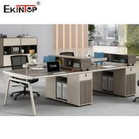 China Wooden Cubicle Office Workstation Two Color Seamless Stitching OEM for sale