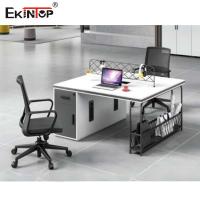 China Convertible 2 Person Computer Workstation Revolving Melamine Board Material for sale