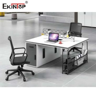 China Convertible 2 Person Computer Workstation Revolving Melamine Board Material for sale
