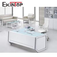 China Convertible Tempered Glass Desk For Computer 2400mm×2055mm×750mm Size for sale