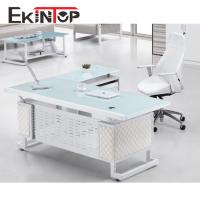 China Convertible Tempered Glass Desk For Computer 2400mm×2055mm×750mm Size for sale