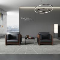 China Black Leather Office Sofa Modular For Company Business Reception OEM ODM for sale
