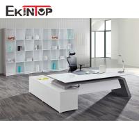 China Curved White Executive Writing Desk , Office Furniture Executive Table OEM ODM for sale