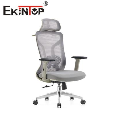 China Gray Ergonomic Adjustable Mesh Chair High Back Executive Office Chair for sale
