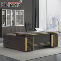 China Waterproof L Shape Office Desk Manger Boss Office Furniture Solutions Executive Desk Table for sale