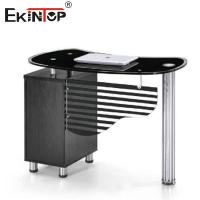 China Metal Frame Tempered Glass Office Desk Morden Office Workstation Fruniture for sale