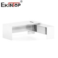 China White Modern Office Furniture Desk MDF L Shaped Executive Desk for sale