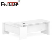 China White Modern Office Furniture Desk MDF L Shaped Executive Desk for sale