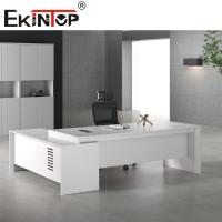 China White Modern Office Furniture Desk MDF L Shaped Executive Desk for sale