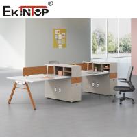 China White Table Top Office Workstation For Staff  2-8 Person Steel Frame for sale