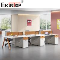 China White Table Top Office Workstation For Staff  2-8 Person Steel Frame for sale