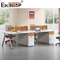 China White Table Top Office Workstation For Staff  2-8 Person Steel Frame for sale