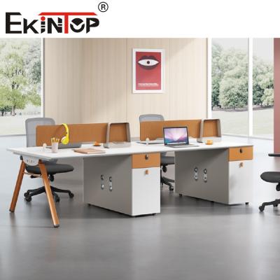 China White Table Top Office Workstation For Staff  2-8 Person Steel Frame for sale