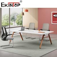 China Convertible Rectangular Conference Table With Wood Steel Material  4 Legs for sale