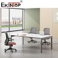 China Convertible Rectangular Conference Table With Wood Steel Material  4 Legs for sale