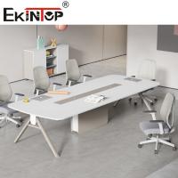 China Convertible Rectangular Conference Table With Wood Steel Material  4 Legs for sale