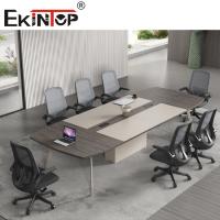 China Rectangular Wood And Steel Conference Table Office Desk Furniture for sale