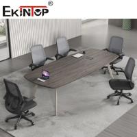 China Rectangular Wood And Steel Conference Table Office Desk Furniture for sale
