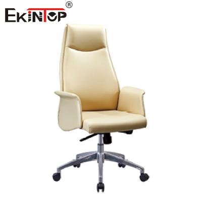 China Modern Leather Comfortable Ergonomic Office Boss Chair  Stainless Steel Metal Type for sale