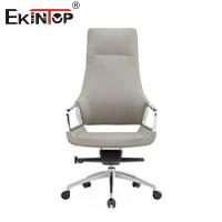 China Ergonomic Blue Leather Executive Office Chair Height Adjuster for sale