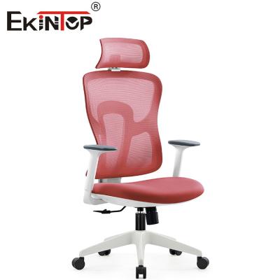 China Red Ergonomic Mesh Computer Chair With Backrest For Home Office Furniture for sale
