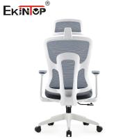 China Gray Modern Swivel Ergonomic Mesh Desk Chair With Headrest for sale