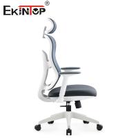 China Gray Modern Swivel Ergonomic Mesh Desk Chair With Headrest for sale