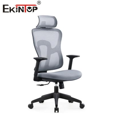 China Gray Ergonomic Office Mesh Chair With Backrest For Comfort And Support for sale