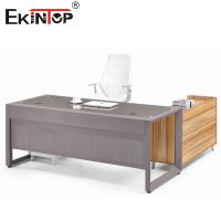 China Blue White Modern L Shape Glass Tables For Home Office Furniture for sale