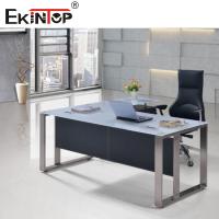 China SGS Executive Glass Office Desk Corner Table Home Furniture for sale