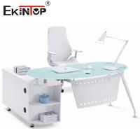 China Student Study Tempered Office Glass Desk Thickened Hard Rounded Corners for sale