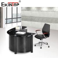 China White Black Tempered Glass Computer Desk Desktop Home Office Table for sale