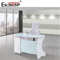China Classic Tempered Glass Office Computer Desk Glass Executive Office Desk for sale