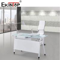 China Customized Home Small Glass Office Desk Top Laptop With Writing Desk Rectangle for sale