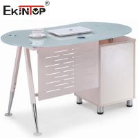 China Luxury Small Glass Desk With storage cabinet Executive Office Desk Furniture for sale