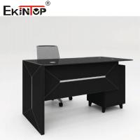 China Custom Durable Computer Glass Desk With Drawers For Office Building for sale