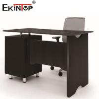 China Commercial Black Glass L Shaped Desk With Drawers Modern Executive Office Furniture for sale