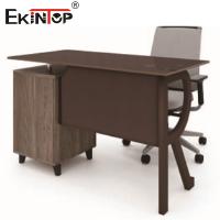 China Brown Glass Top Computer Desk With Wood Metal Drawer Custom for sale