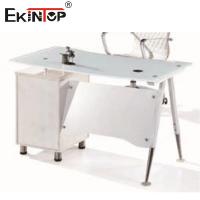 China Metal Feet Glass Computer Desk Executive Glass Table Standard Customized for sale