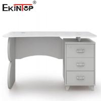 China White Rectangle Small Glass Top Desk For Office Furniture Scratch Resistant for sale