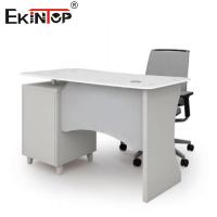China White Rectangle Small Glass Top Desk For Office Furniture Scratch Resistant for sale