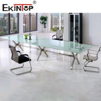 China Rectangular Black Conference Table Elegant Business Atmosphere 10 Seating Capacity for sale