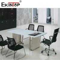 China SGS Black Glass Conference Table Enhance Professional Image Show Business Taste for sale