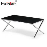 China Contemporary Chic Glass And Steel Coffee Table Living Room Furniture for sale