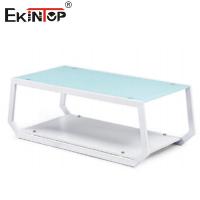 China OEM Contemporary Glamour Glass And Chrome Coffee Table For Sleek Sophistication for sale