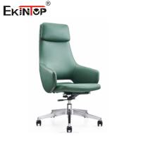 China Premium Leather Office Chair With Metal Chrome Base 5 Years Warranty for sale