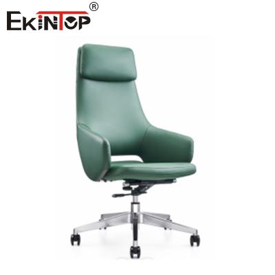 China Premium Leather Office Chair With Metal Chrome Base 5 Years Warranty for sale